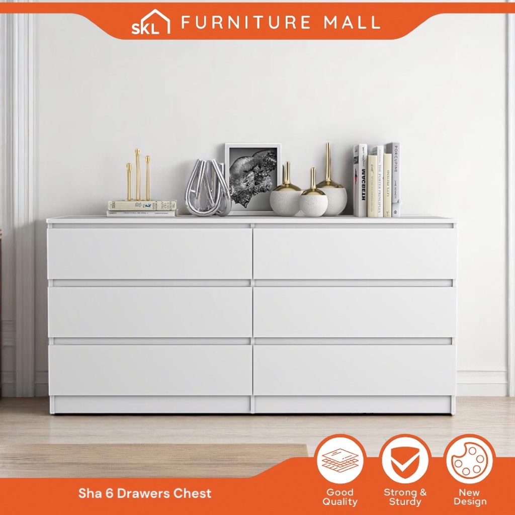 SKL Furniture 6 DRAWERS CHEST OF DRAWER /Cabinet/Almari Baju /Wardrobe ...
