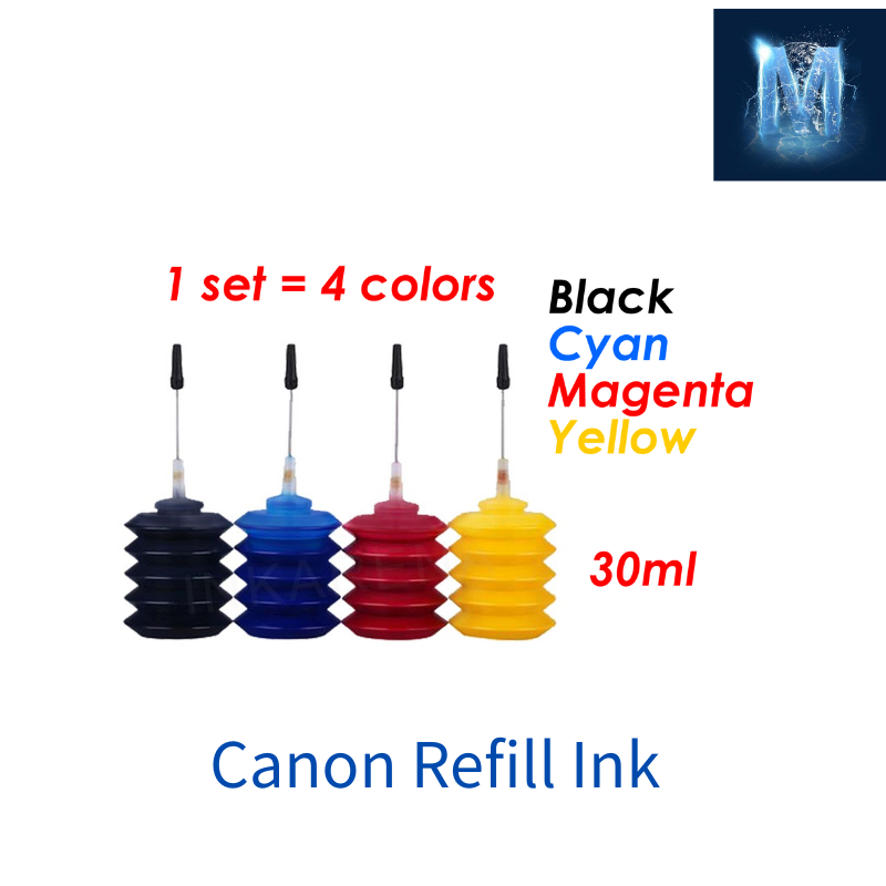 Canon Refill Ink Black & Color ink for Canon Cartridge 30ml | Shopee ...