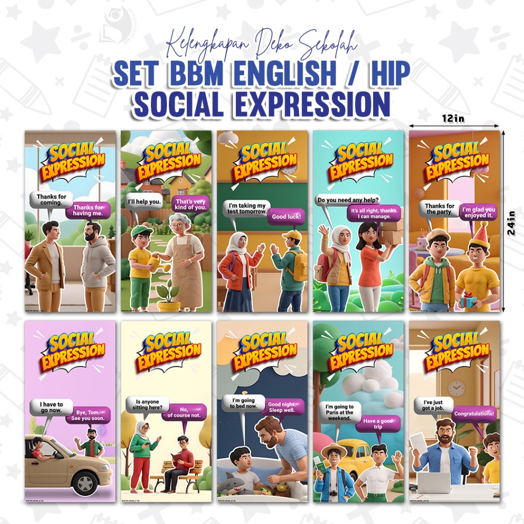🌻READY DESIGN🌻 SET BANNER ENGLISH - SOCIAL EXPRESSION / HIP / HIGHLY IMMERSIVE PROGRAMME / ABM ...