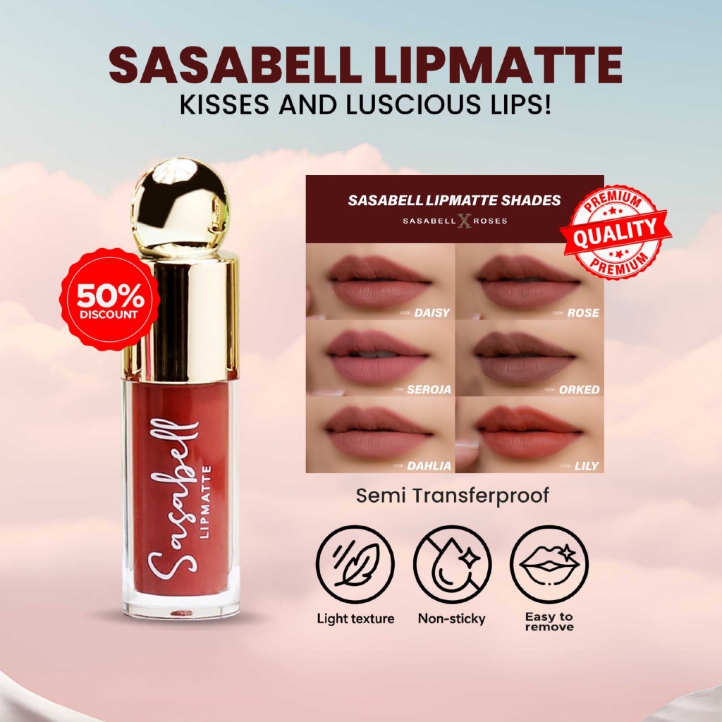 SASABELL LIPMATTE - Liquid Lipmatte 4ml, Soft Matte Long Lasting ...