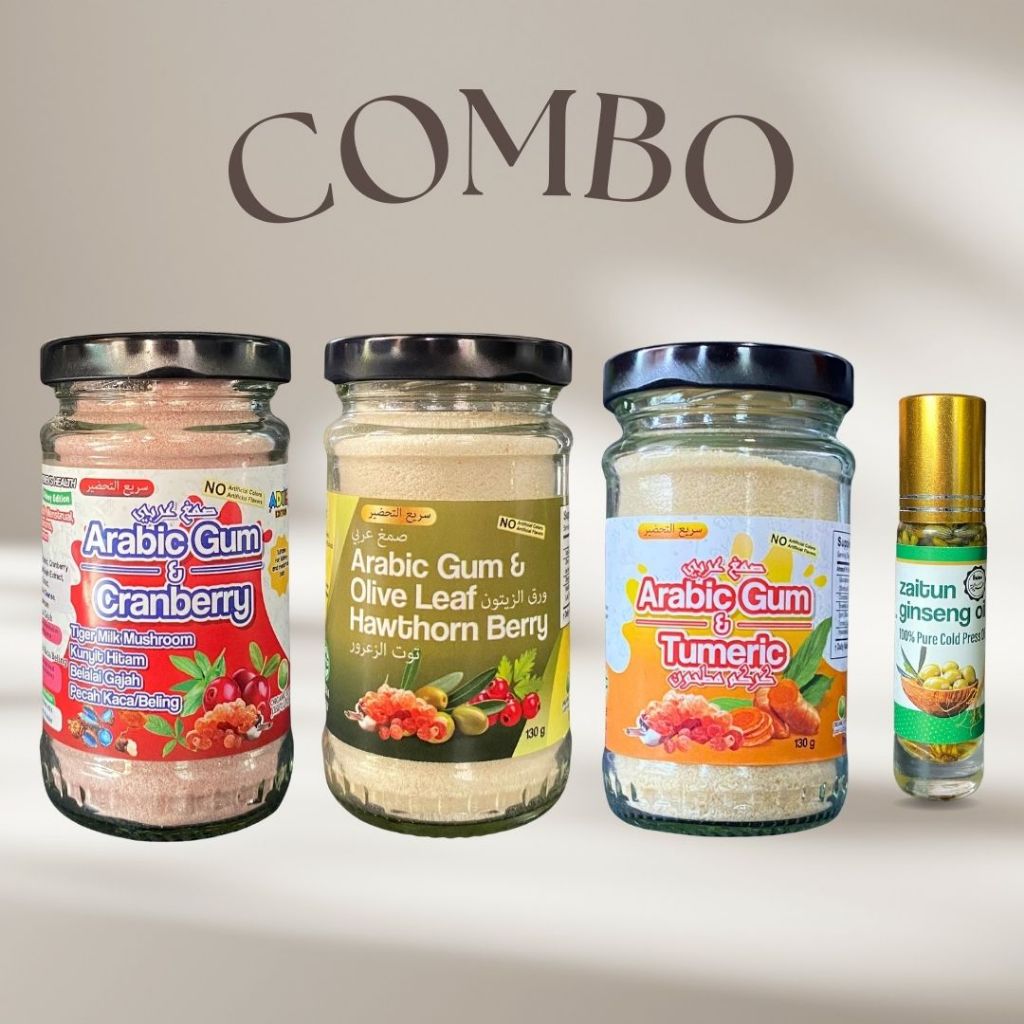 Gum Arab Tumeric Cranberry Olive Leaf combo | Shopee Malaysia