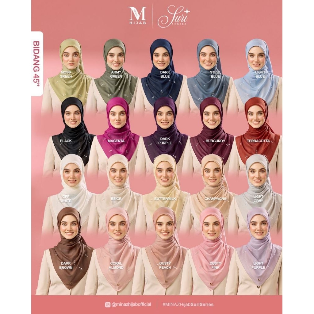 [𝗠𝗜𝗡𝗔𝗭𝗛𝗜𝗝𝗔𝗕 𝗣𝗟𝗔𝗜𝗡 𝗦𝗨𝗥𝗜 𝗕𝗜𝗗𝗔𝗡𝗚 𝟰𝟱] Tudung Bawal Plain Cotton Premium Batu square hijabs | Shopee ...
