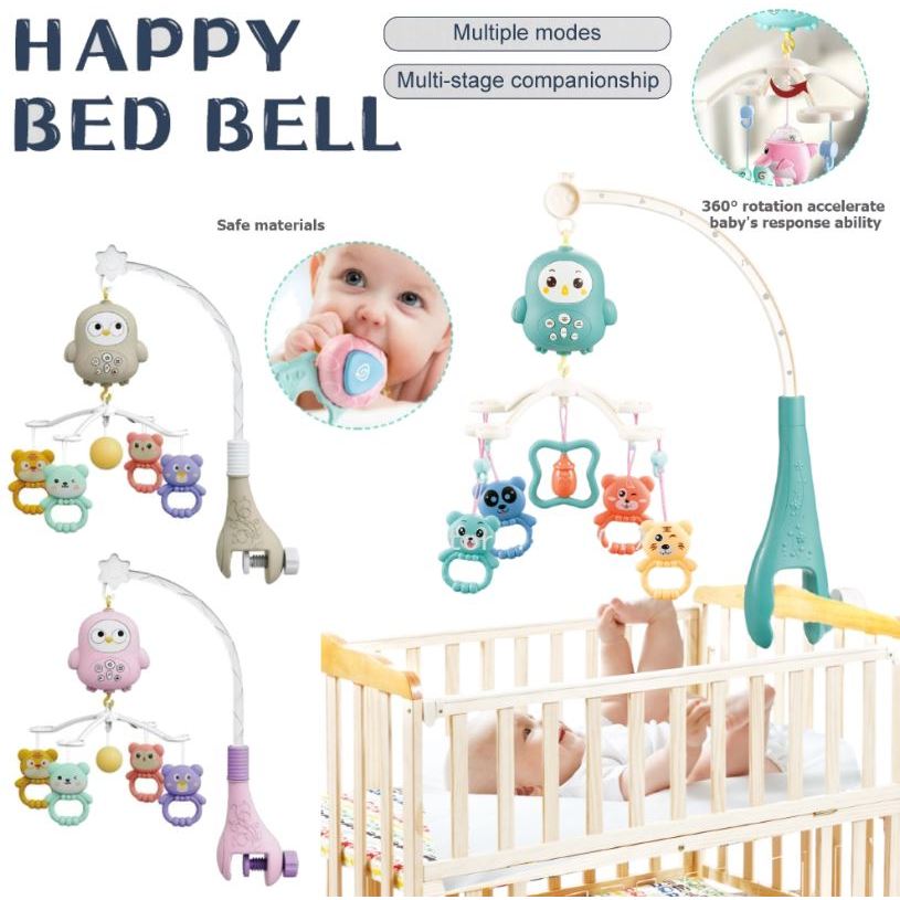 #ReadyStock Remote Baby Music Bed Bell Toy for Crib And Baby Cot With ...