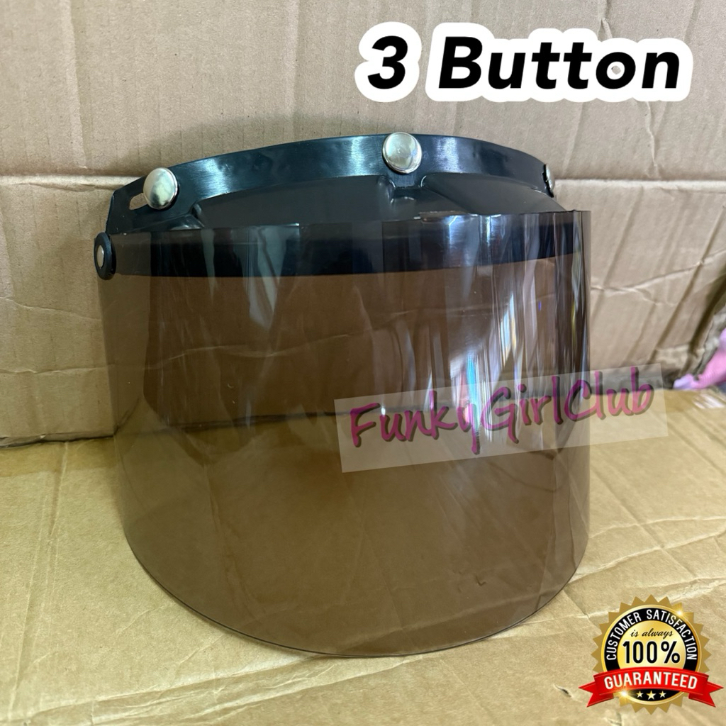Visor Helmet 3 Button Tinted Smoke BLACK CAP Model SGV MHR MS88 MAGNUM ARC | Shopee Malaysia