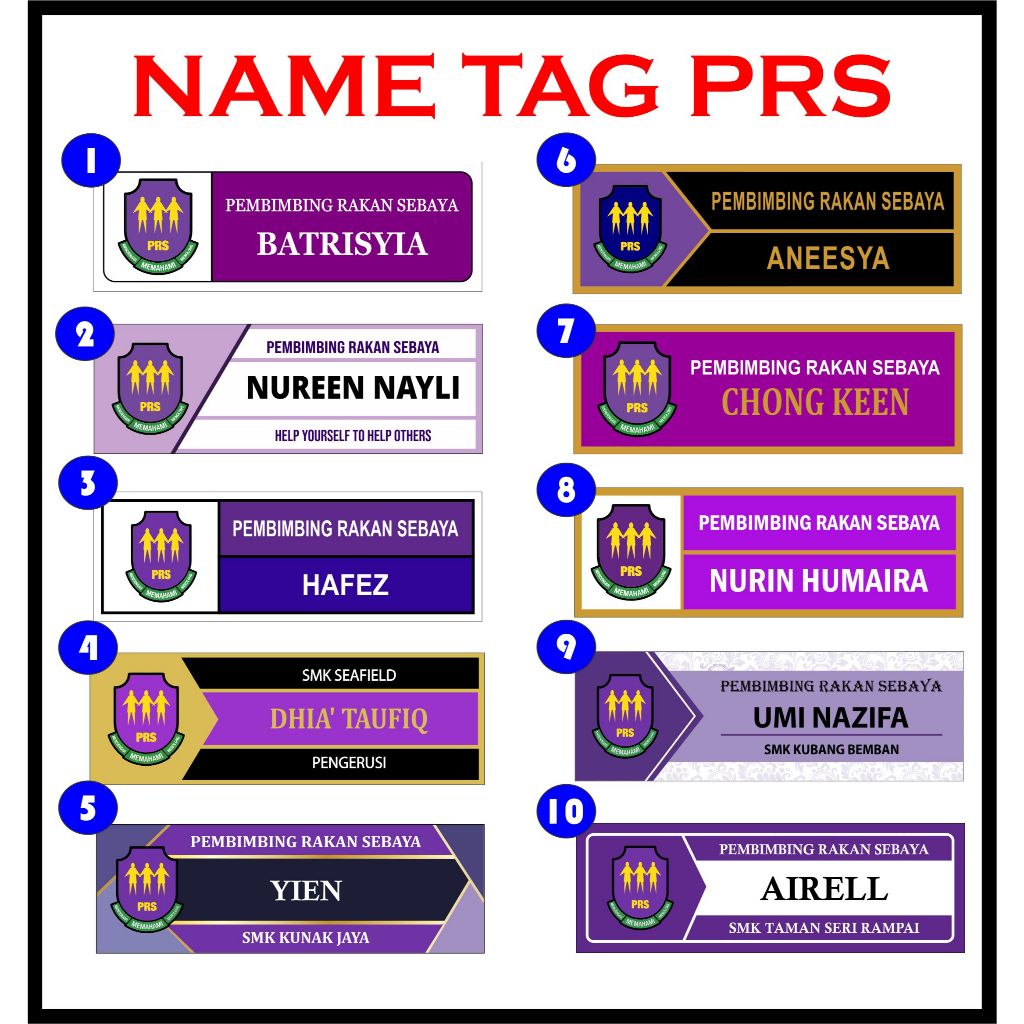 Name Tag Epoxy PRS | SEKOLAH | SBP | MRSM | MAGNET & PIN/ BOLEH TUKAR ...