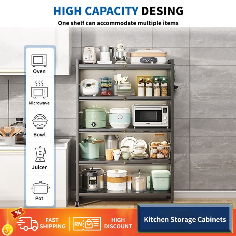 Kitchen Storage Racks Microwave Oven Rack Multi-layer Kitchen Cabinet ...