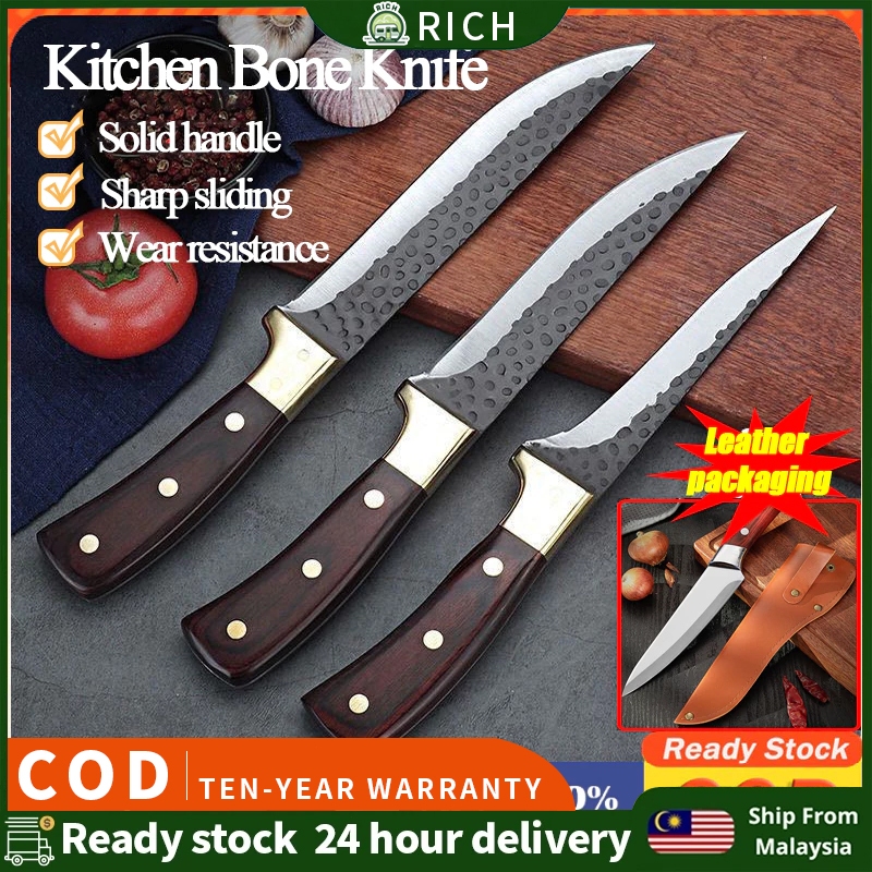 【JM-YU】3 Layer Anti Rust Knife Mongolian Kitchen Chef Knife Meat Pisau ...
