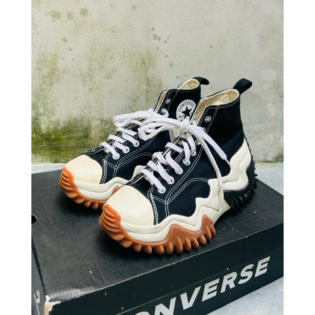 CONVERSE ROCK STAR MOTION HIGH (BLACK/WHITE/GUM HONEY) sneaker shoes ...