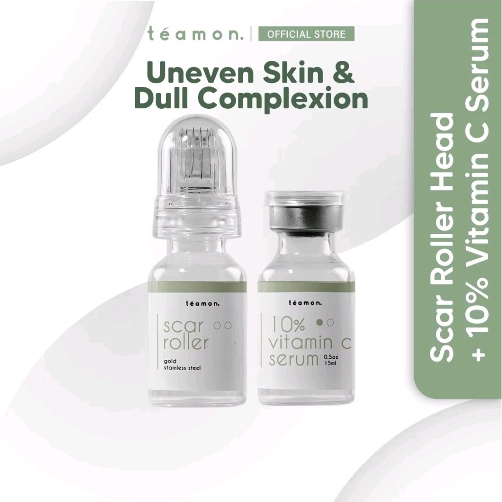 TEAMON Scar Roller Dermaroller Vitamin c Serum untuk parut gelap dan ...