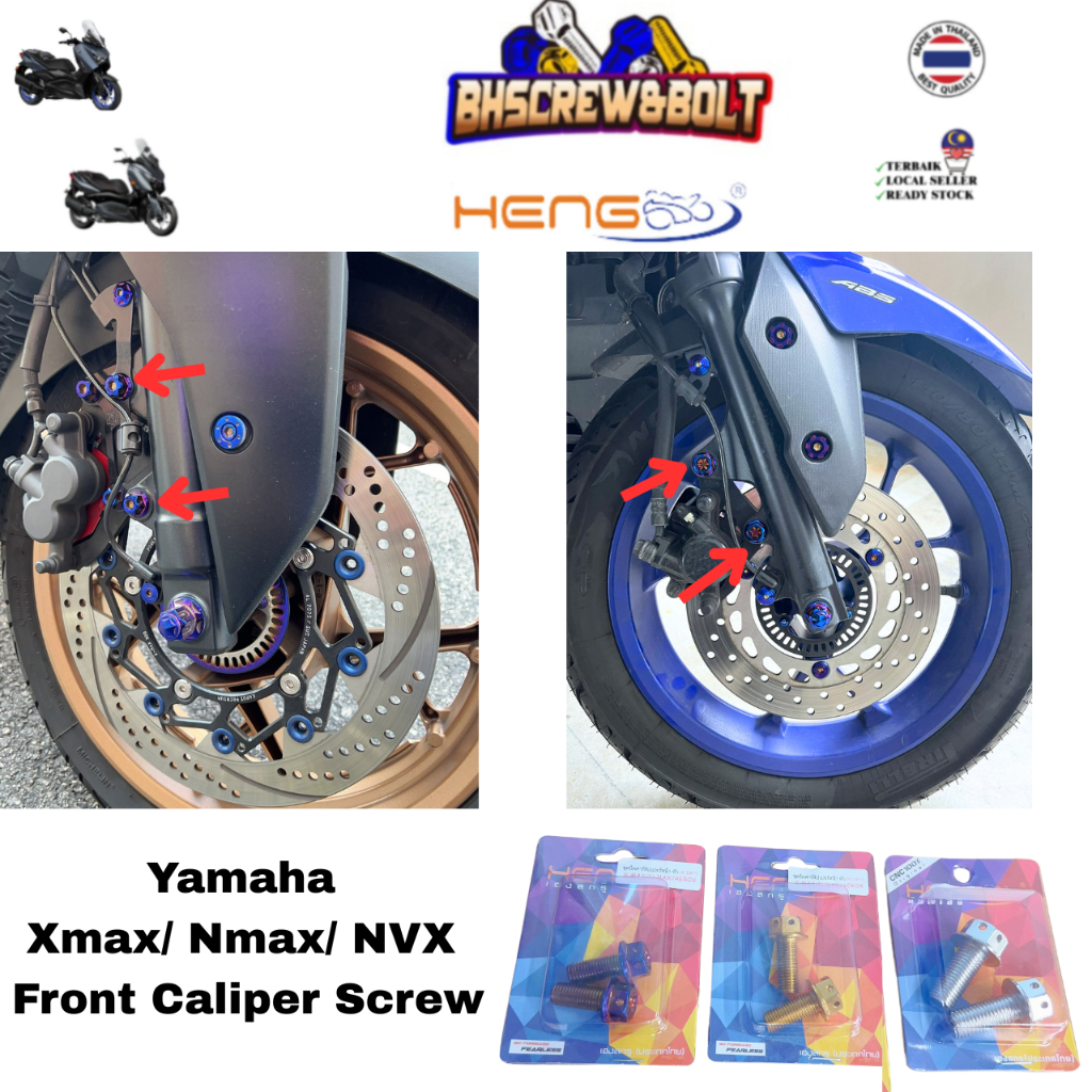 Yamaha Xmax Front Caliper screw /NVX/ Nmax Depan Caliper skru HENG Made ...