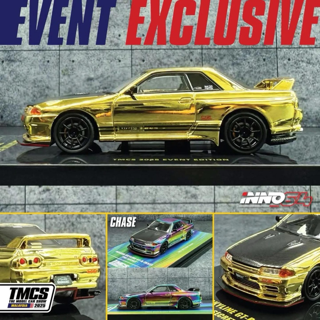 INNO64 x TOP SECRET NISSAN SKYLINE GTR R32 CHROME GOLD TMCS 2025 EVENT ...
