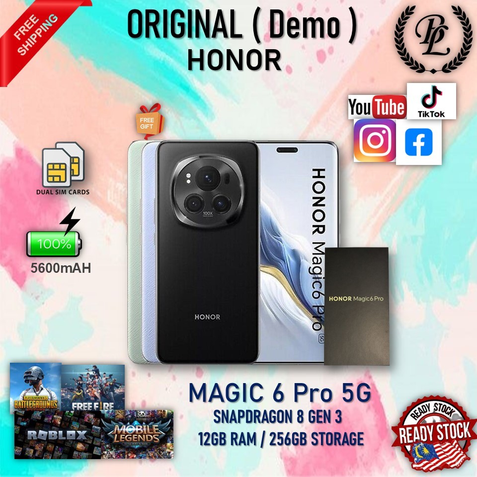 READY STOCK [ DEMO SET ] ORIGINAL HONOR MAGIC 6 PRO 5G | 12GB RAM + 512GB STORAGE🚛 Fast Shipping ...