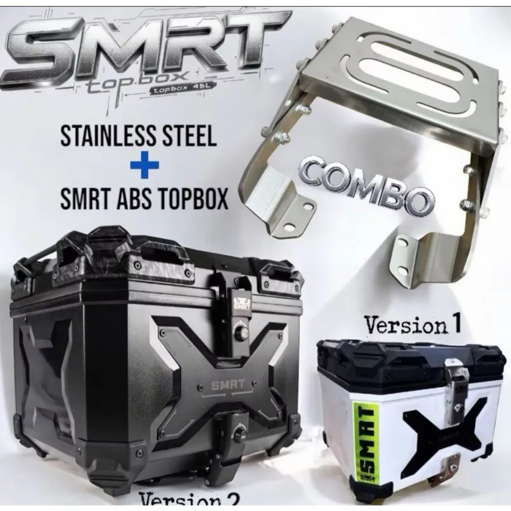 SMRT Top Box Combo Stainless Steel Rack Lipat Y15 Y16 LC135 RS150 ...
