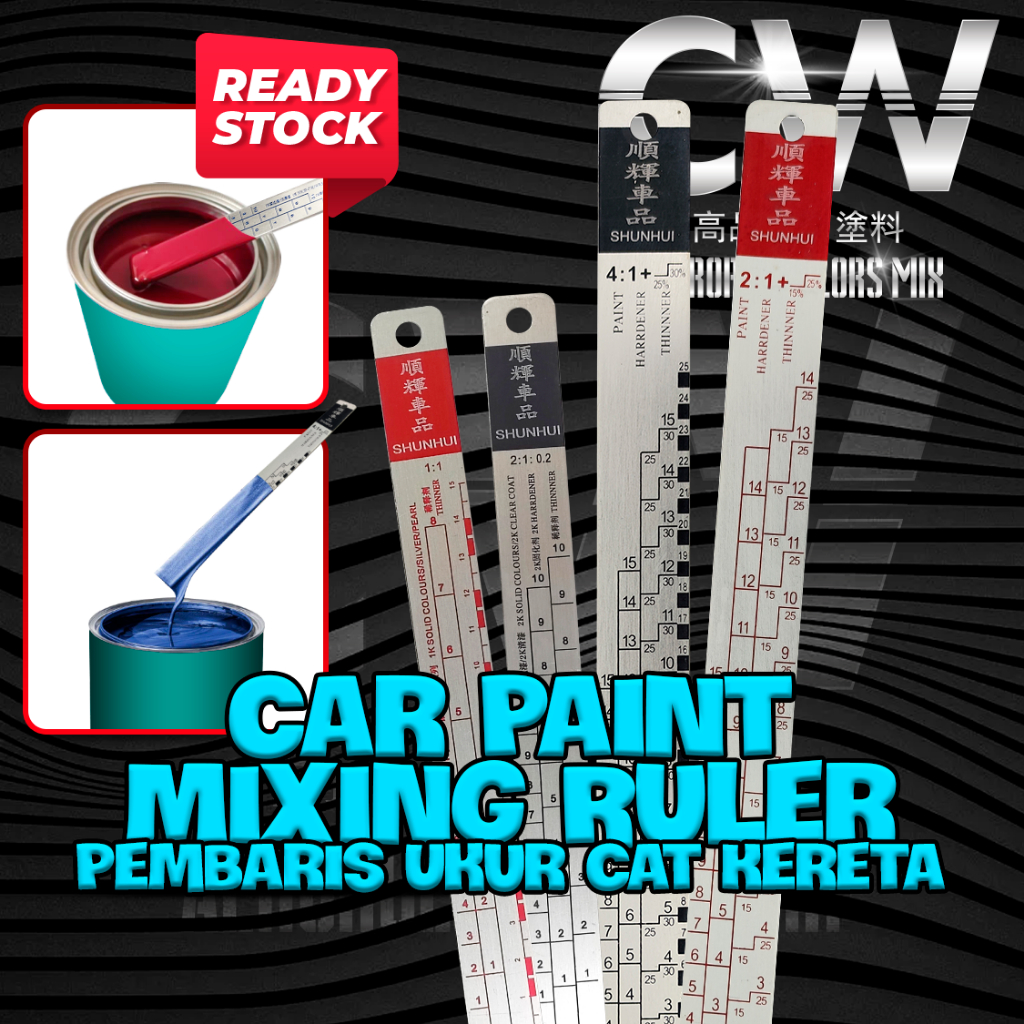Paint Mixing Ruler 📏 Car Paint Measuring Scale Mixing Tool Paint Tool ...