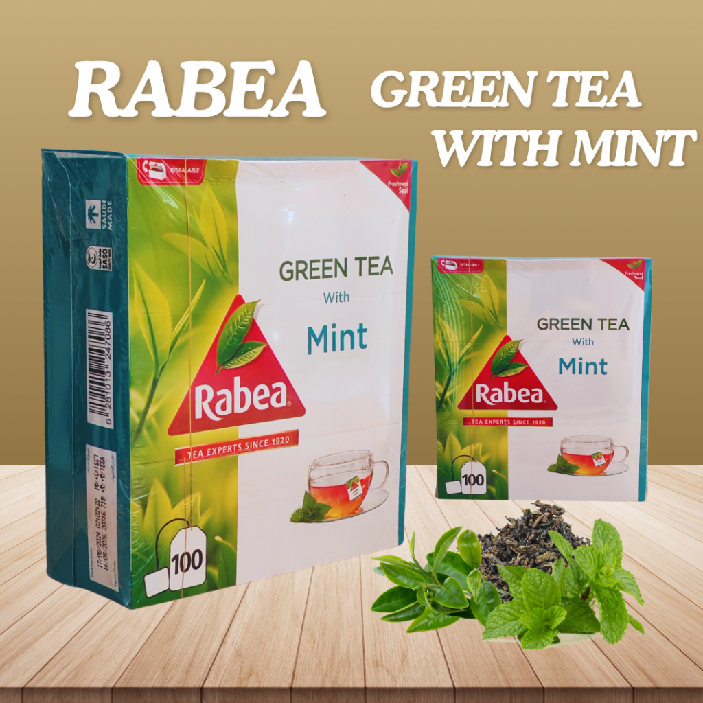 Rabea Green Tea with Mint/Green Tea/Organic/Natural/100Pcs per Box/High ...