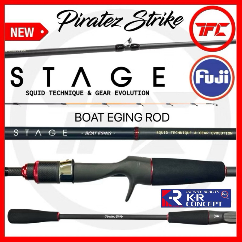 PIRATEZ STRIKE STAGE Boat Eging Rod Joran Pancing Baitcast & Spinning ...