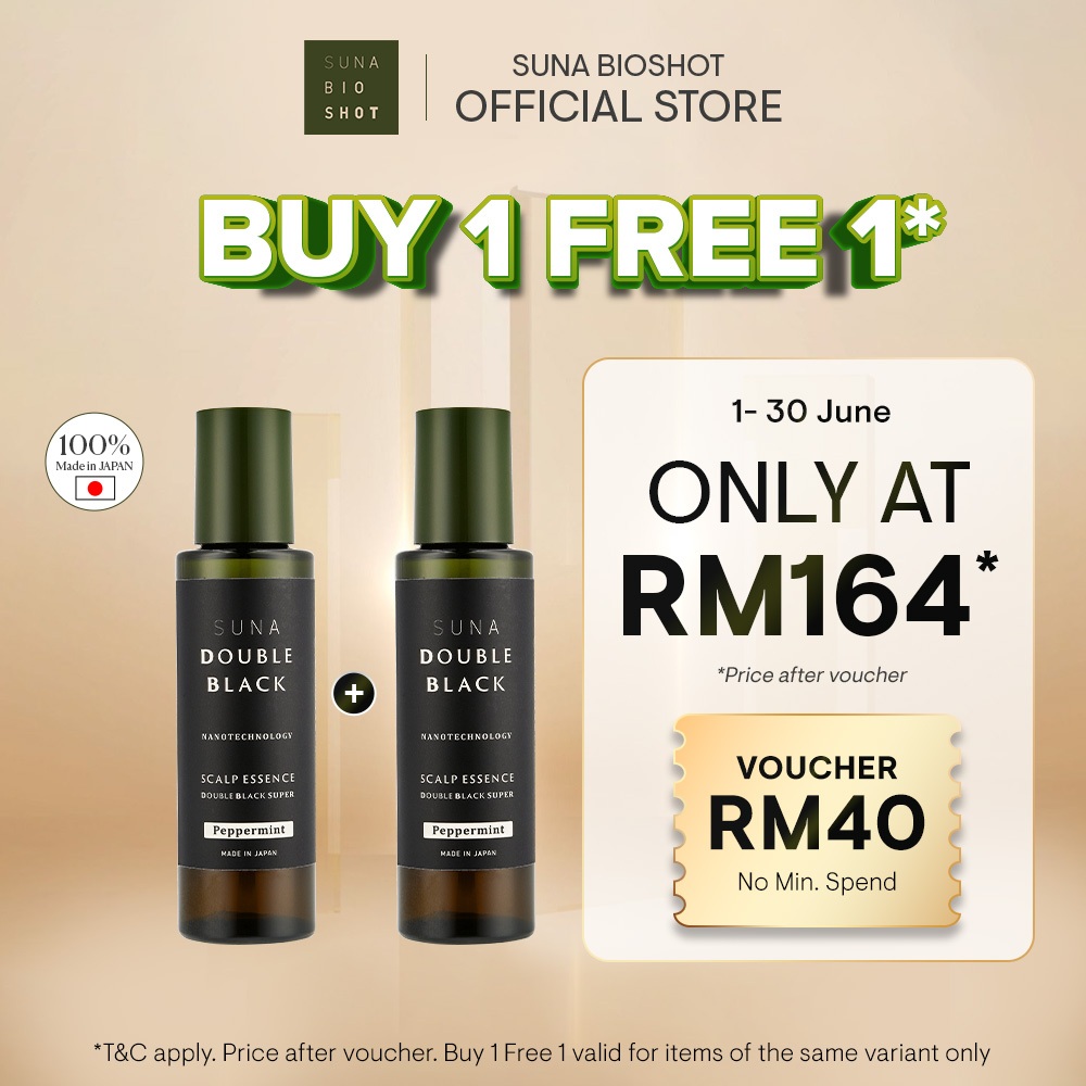 SUNA BIOSHOT Scalp Essence Double Black Super 100ml (Peppermint)- For ...