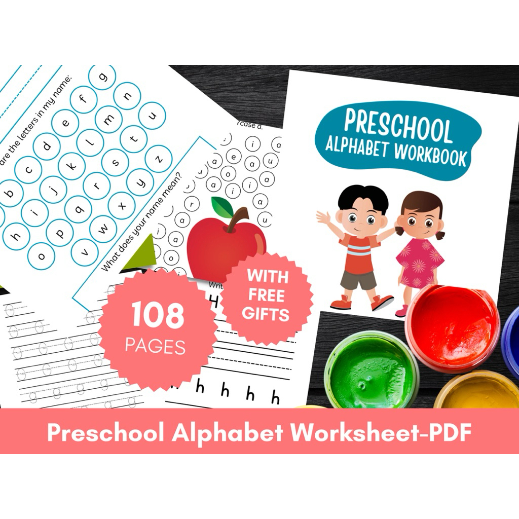 Kids Preschool Workbook | ABC 123 Tracing & Coloring | Aktiviti ...