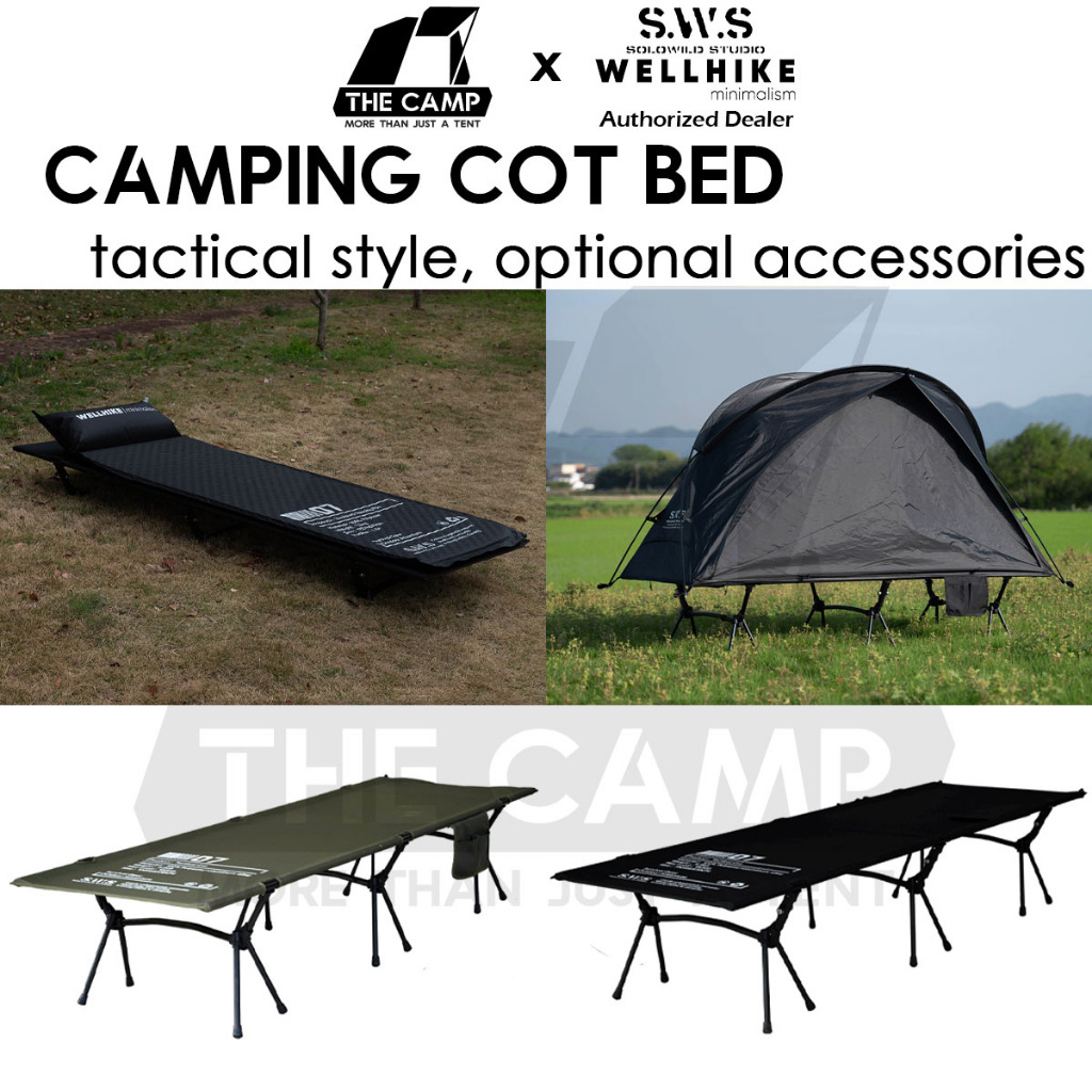 Wellhike SWS Camping Cot Bed Adjustable Height Tactical Stype Foldable ...