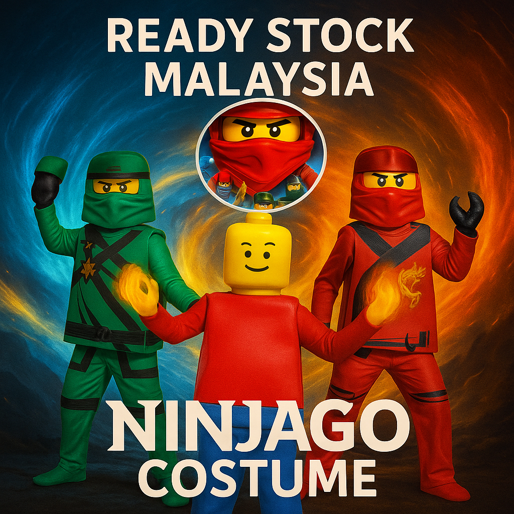 (Ready Stock) Kids Phantom Ninja Costume – Red Ninjago Style Outfit for ...