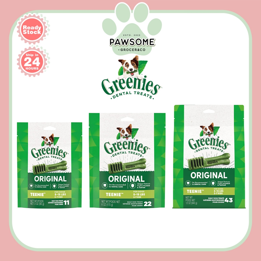 GREENIES Original Dental Treats For Dogs - Teenie (2-7 kgs) | Shopee ...