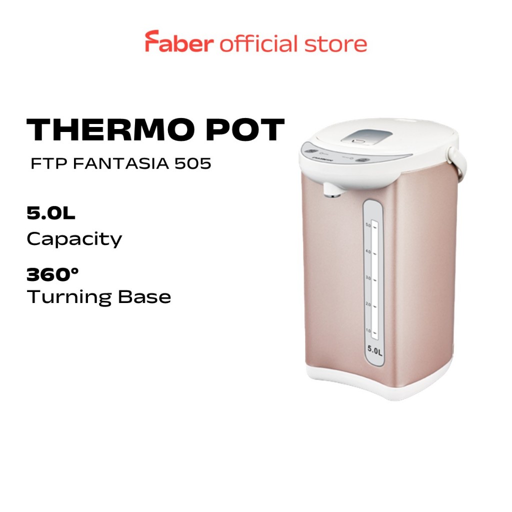 Faber Stainless Steel Thermopot With Reboil & Auto Keep Warm Function FTP Fantasia 505 5.0L ...