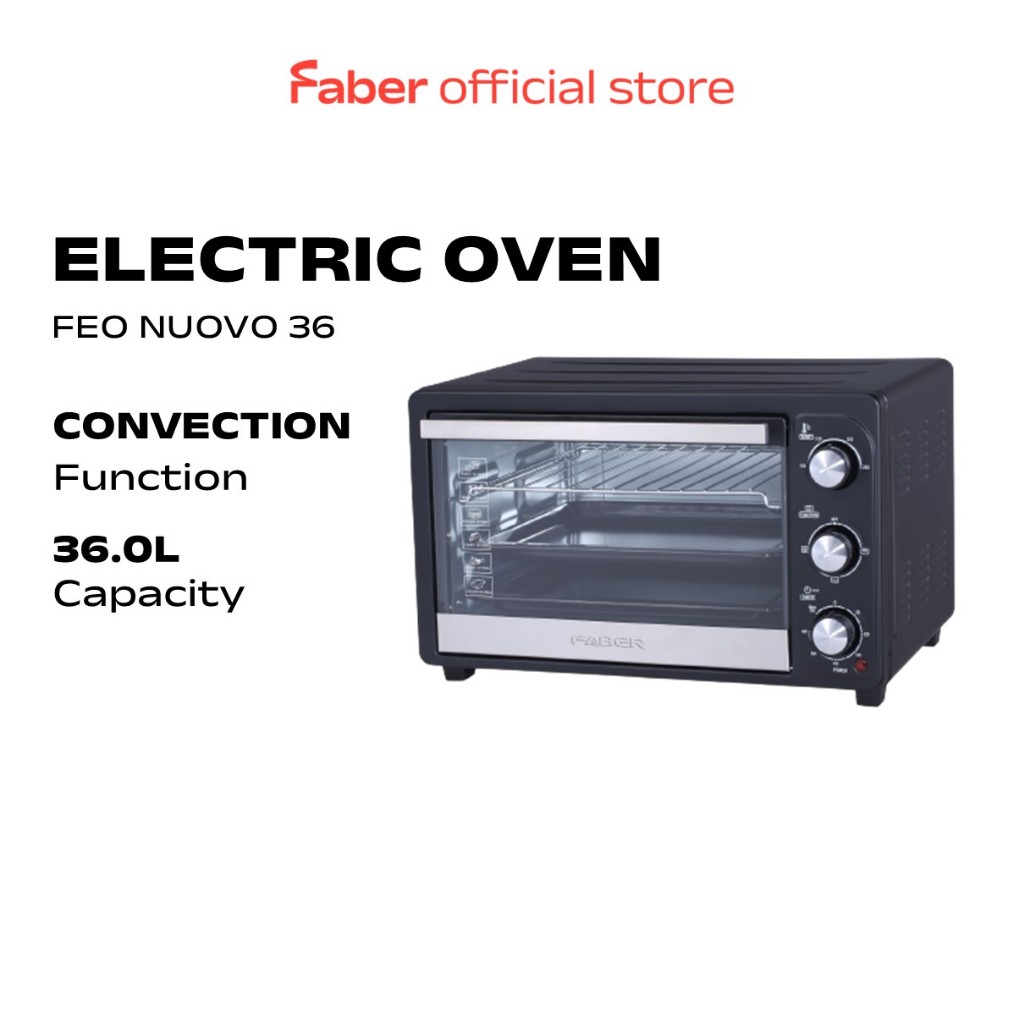 Faber Black Electric Oven With Convection Function Feo Nuovo 36 36.0L 1500W Ketuhar Eletrik ...
