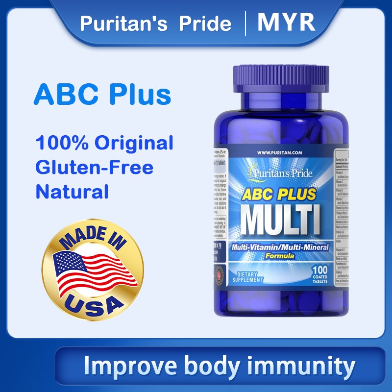 Puritan Pride ABC Plus Multivitamin and Multi-Mineral Formula, 100 ...