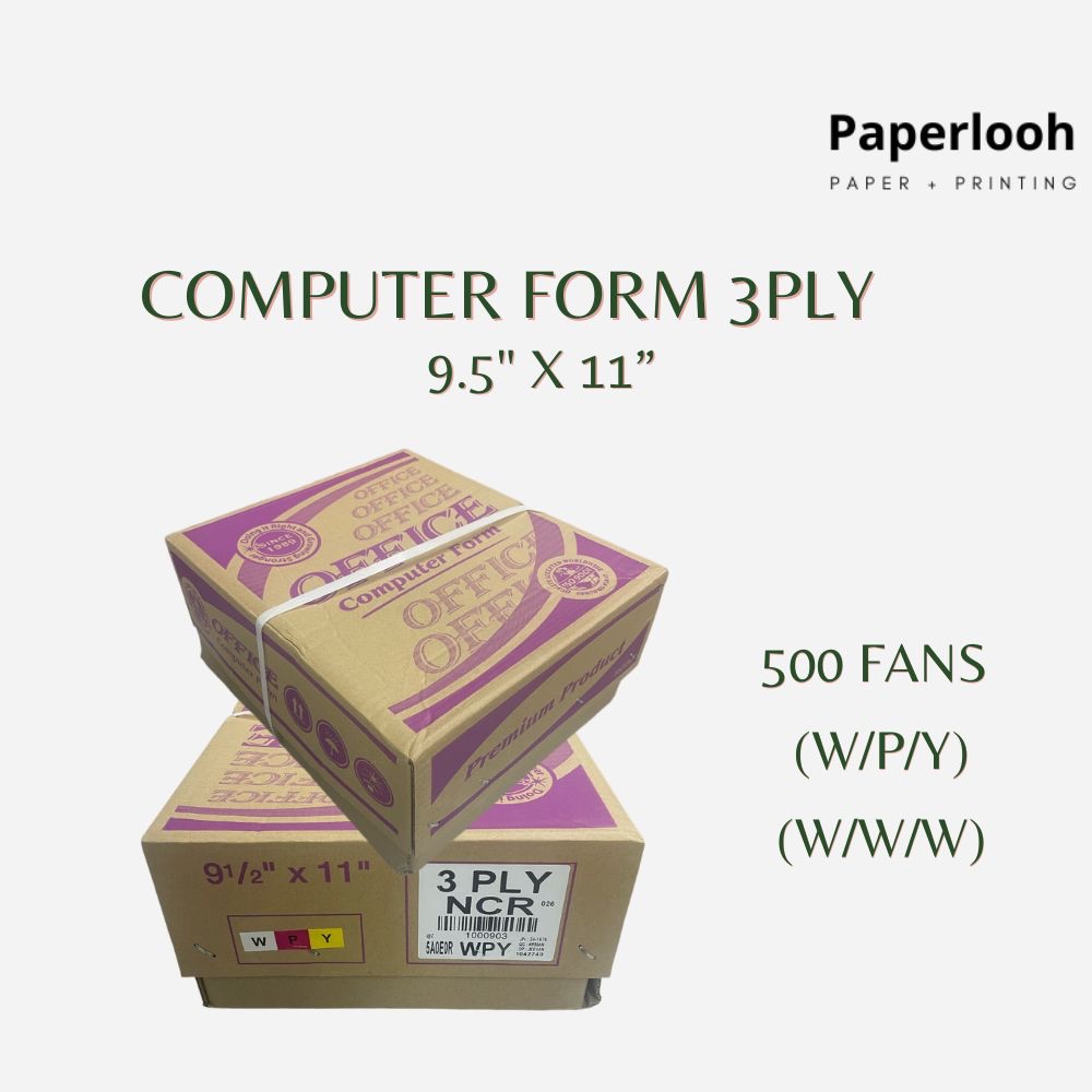 Computer Form NCR 3ply - 9.5" x 11" (W/P/Y) / (W/W/W) 500 Fans | Shopee ...