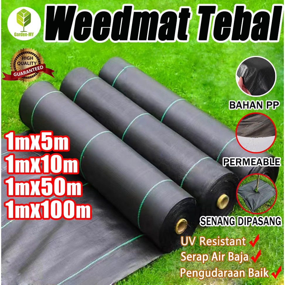 Weedmat Thickened 1x5 1x10 1x50 1x100m Penutup Tanah Kawalan Rumpai ...