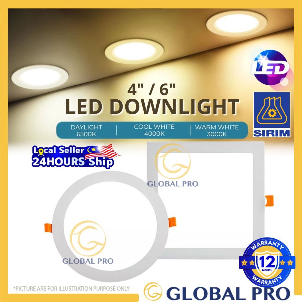 SIRIM Downlight Down Light LED Ceiling Light Lampu Siling LED 6 Inch ...