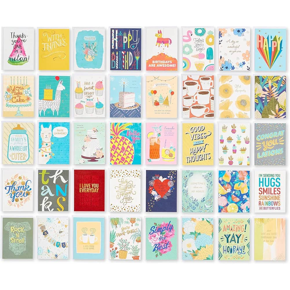 This deluxe assortment includes 40 cards and 40 envelopes This deluxe ...