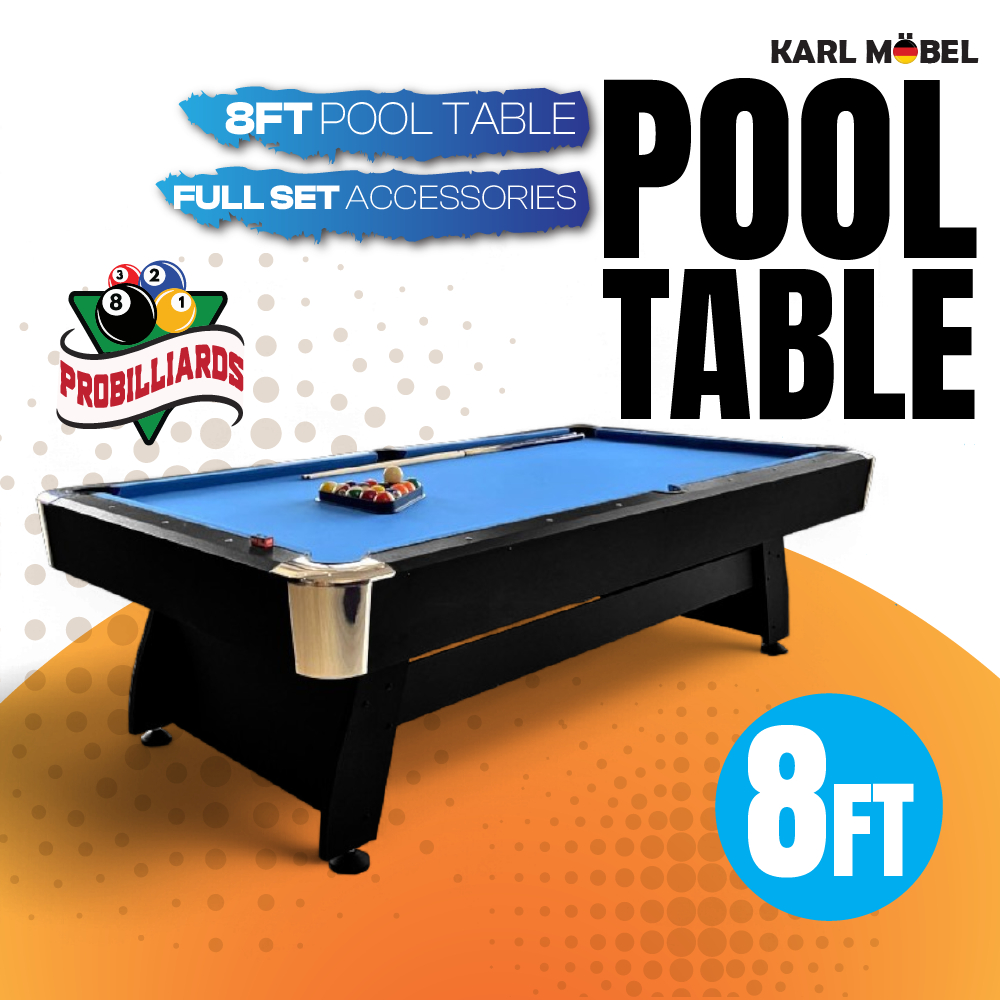 "Pool Table 8ft Meja Pool Snooker Table Adult Full Set Meja American ...