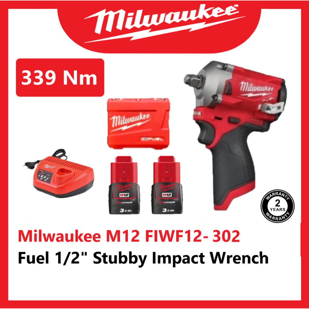 MILWAUKEE M12 FIWF12 Fuel 1/2" Stubby Impact Wrench | Shopee Malaysia