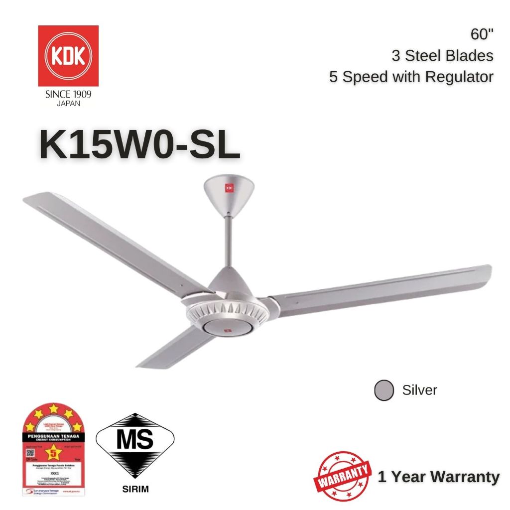KDK K15V0-SL Regulator Ceiling Fan 60" (Silver) | Shopee Malaysia