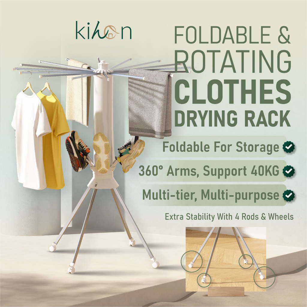 Multilayer Retractable Clothes Drying Rack Octopus Clothes Laundry ...