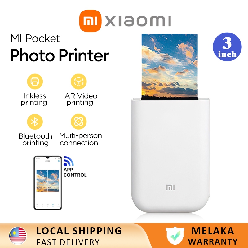 Xiaomi Mi Pocket Photo Printer ZINK Inkless Technology Wireless ...