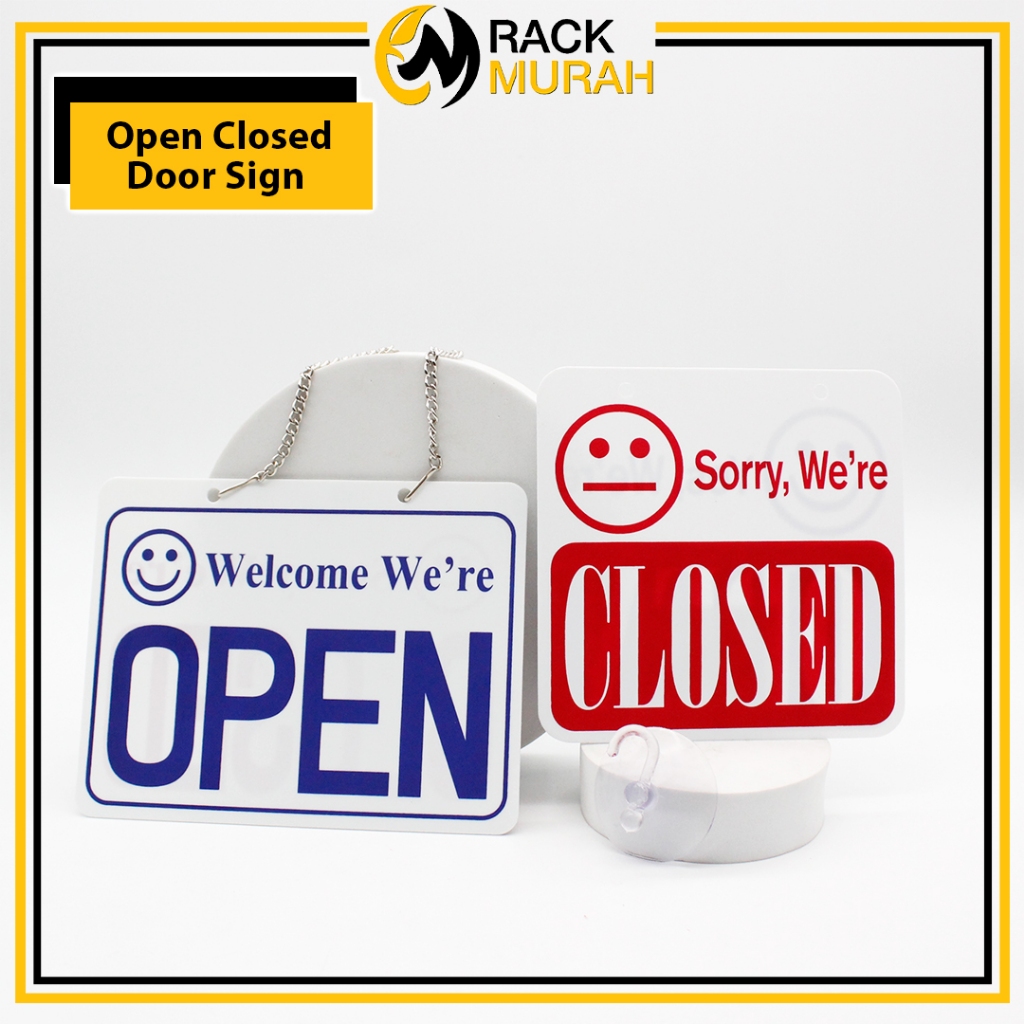 PAPAN TANDA BUKA TUTUP KEDAI ACRYLIC MODERN DOOR SIGN OPEN CLOSED DOOR ...