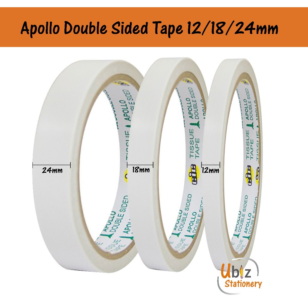 Apollo Double Sided Tape 12/18/24mm x 10yds | Shopee Malaysia