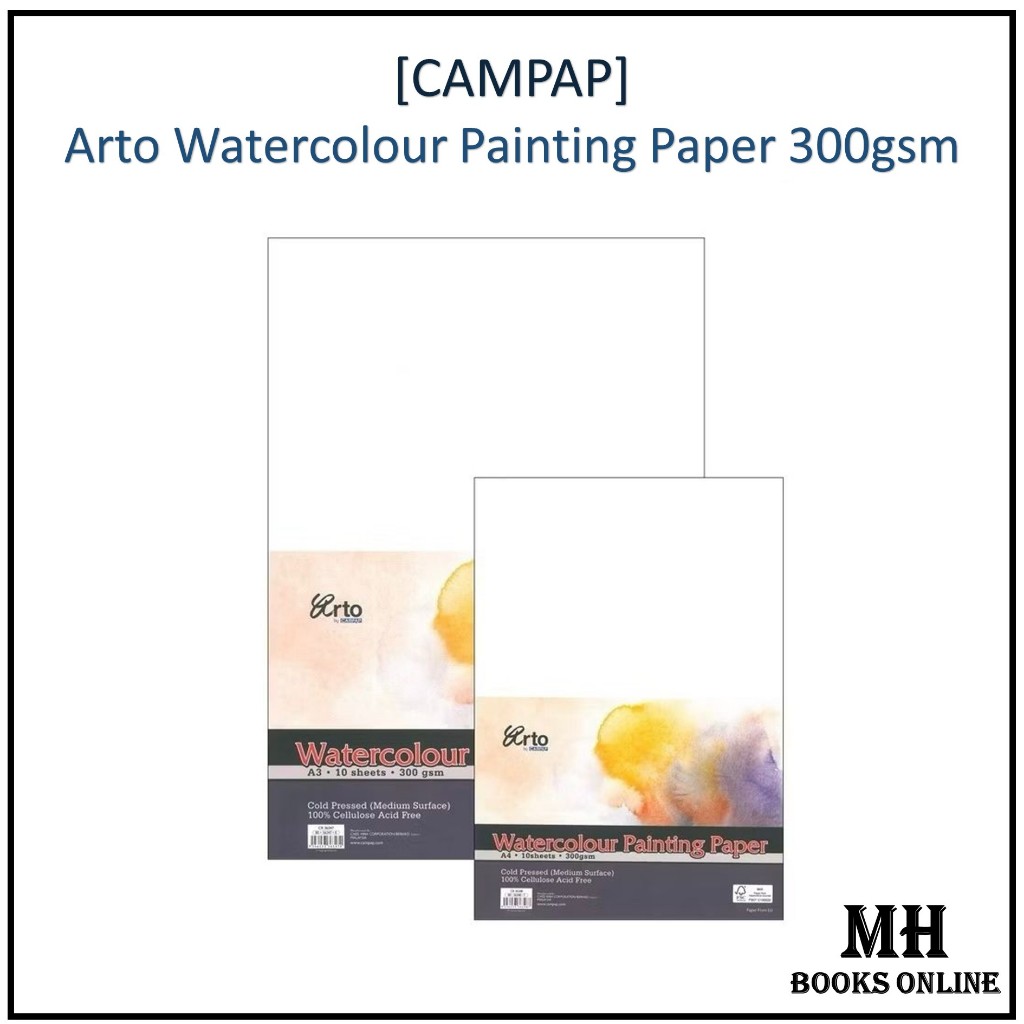 [MH] - Campap Arto Watercolour Painting Paper A3 /A4 300gsm 10Sheets ...