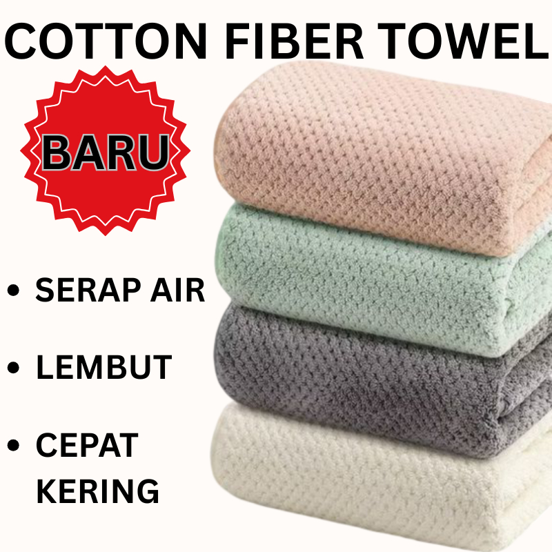 COTTON FIBER TUALA MANDI DEWASA TUALA MANDI JANJI 100% SERAP AIR ...