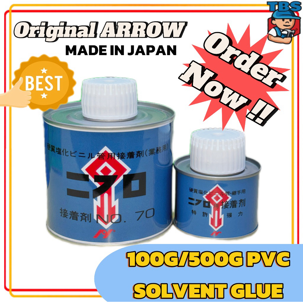 ORIGINAL ARROW 100G/500G JAPAN PVC SOLVENT CEMENT / PVC GUM / PVC GLUE ...