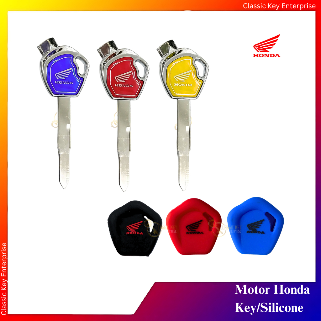 Honda Wave Motor Key / Silicone Cover (Black/Red/Yellow/Blue) | Shopee ...