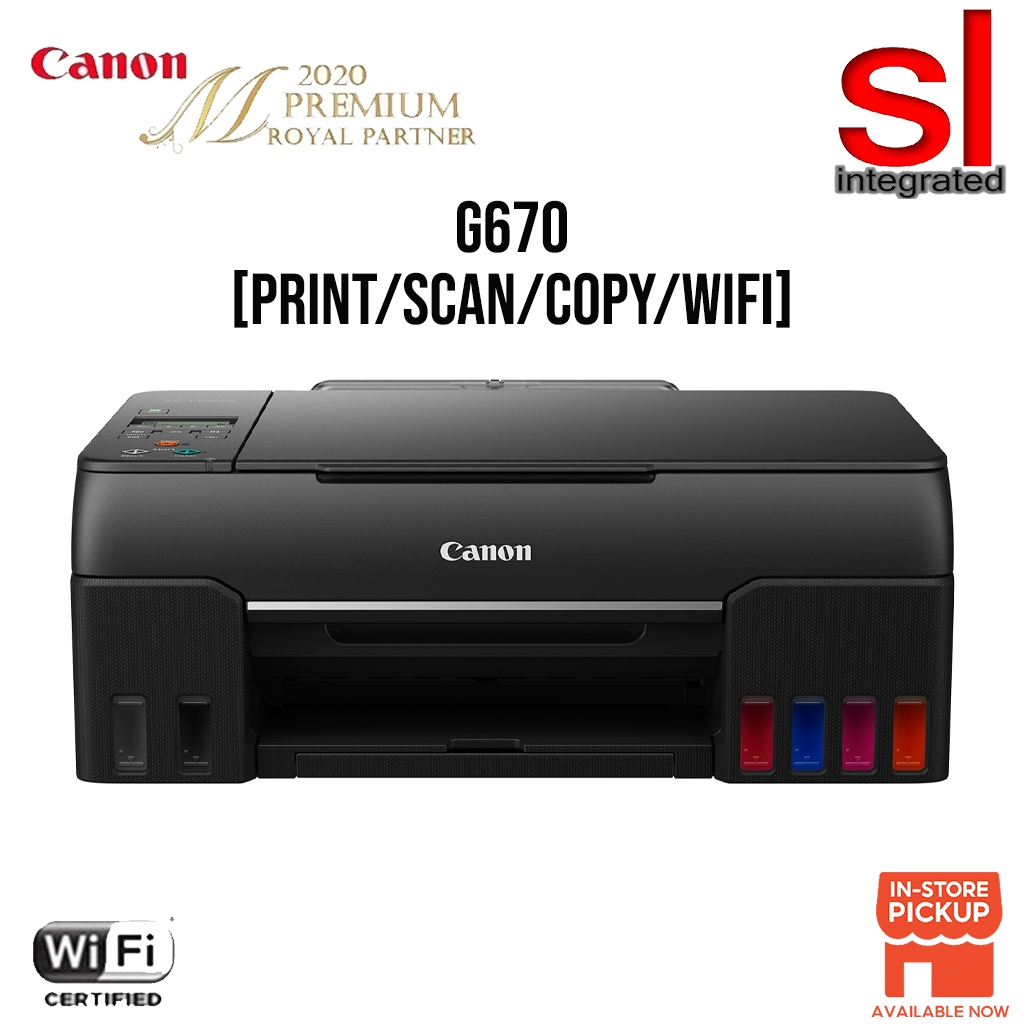 Canon PIXMA G670 High Volume Printing Photo Printer With 2-Line LCD Display (Print/Scan/Copy ...