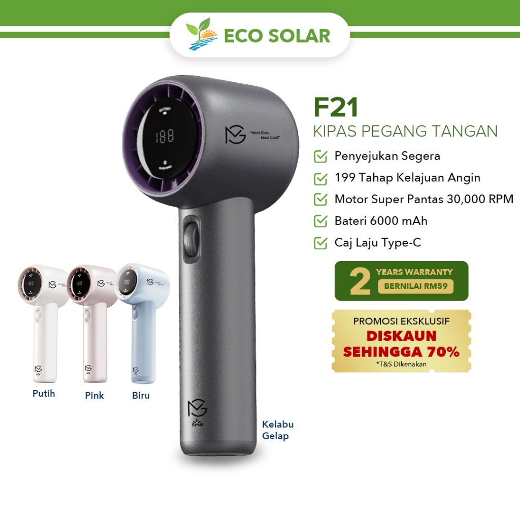 MG F21 Portable Turbo Fan Handheld Fan Pro High Speed Kipas Mini Fan ...