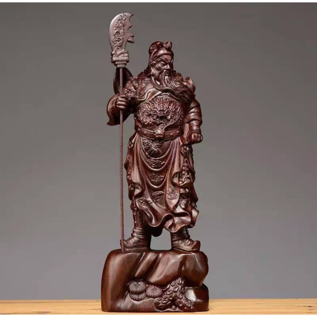 Wooden Carving Ornament (Ebony & Rosewood) Guan Di Li Dao (Selected ...