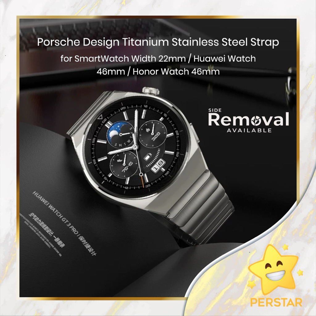 Porsche Design Titanium Stainless Steel Strap for Smartwatch Width 22mm ...