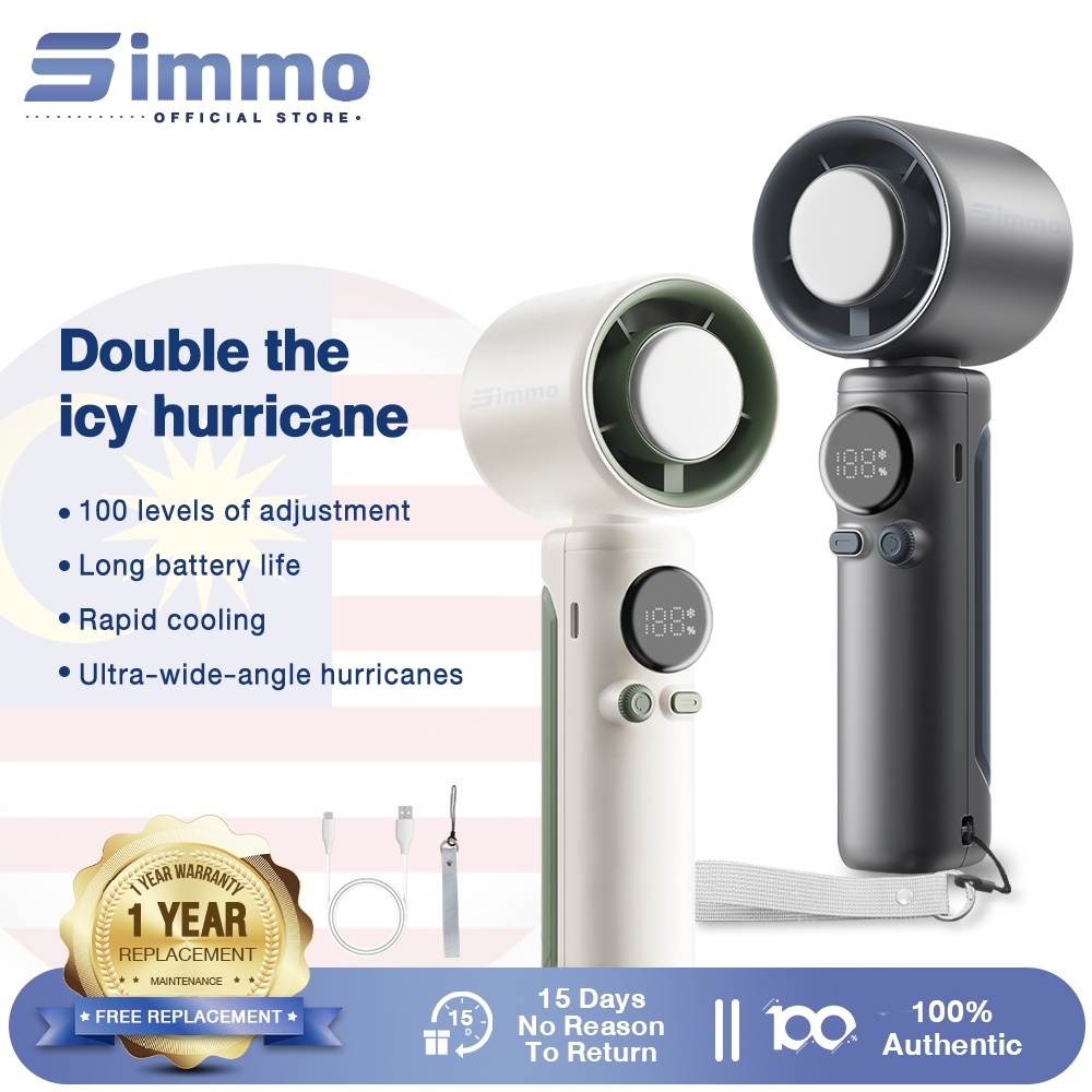 SIMMO Handheld Fan Kipas 199 Gear Adjustment Wind Cooler 4000mAh ...