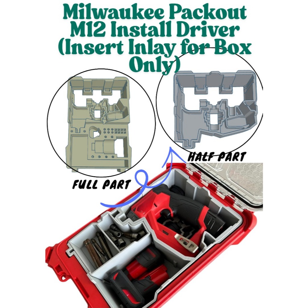 Clear Stock Milwaukee Packout M12 Install Driver (Insert Inlay for Box ...