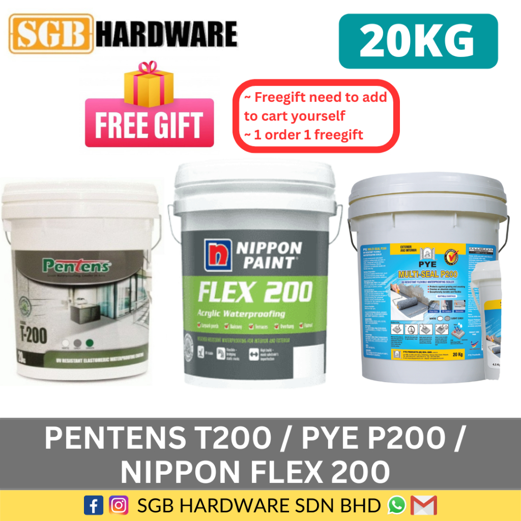 PENTENS T-200 20KG UV Resistant Elastomeric Waterproofing Coating/ NIPPON FLEX 200 20KG / PYE ...